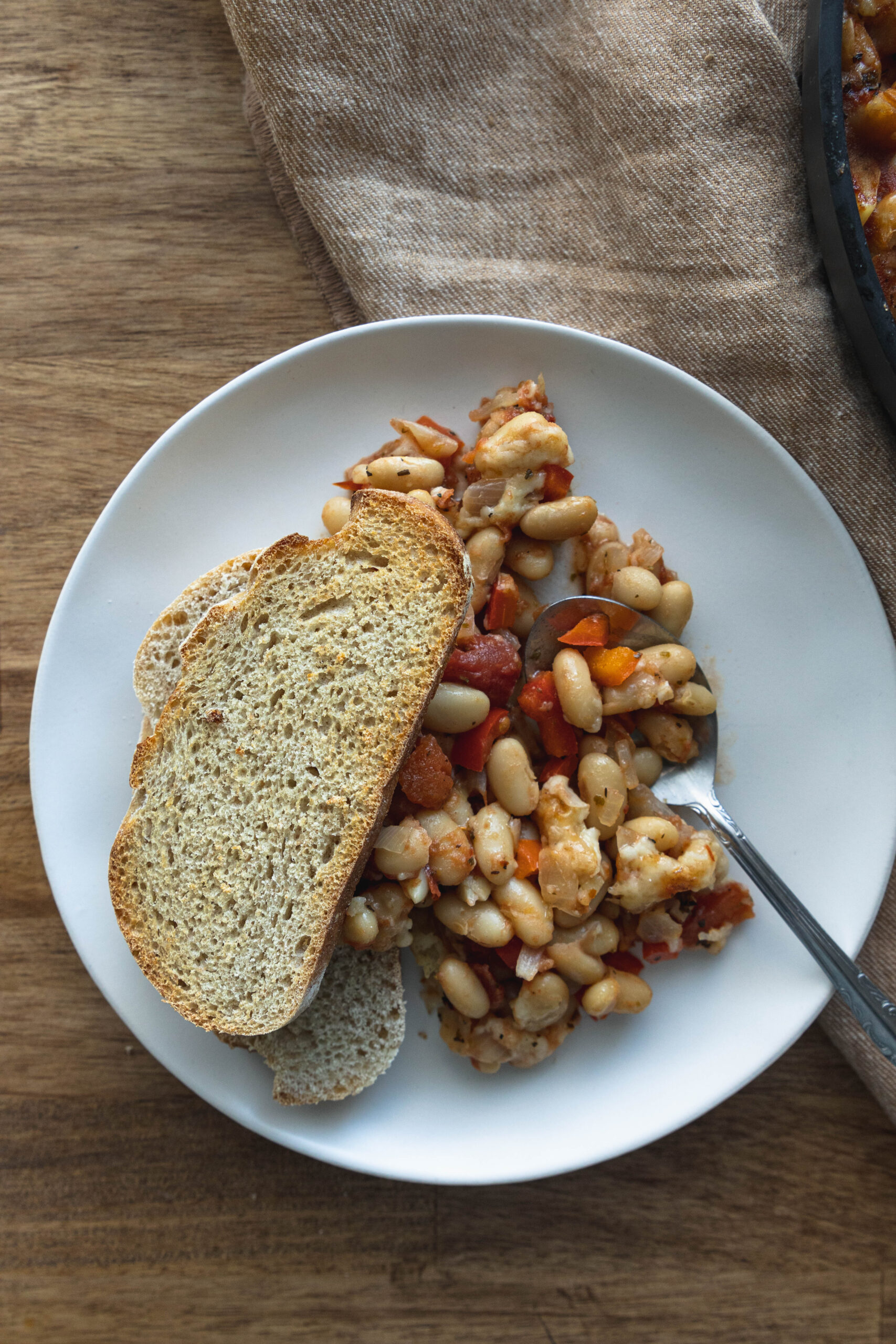 Baked Cheesy White Bean Tomato Skillet - MAY EIGHTY FIVE