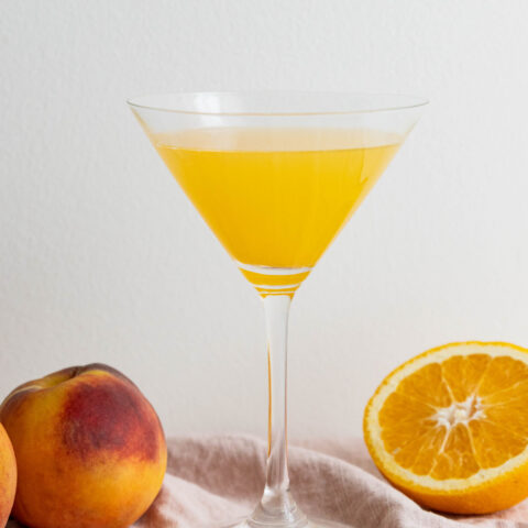 The Perfect Vodka Peach Martini Cocktail Recipe - may eighty five