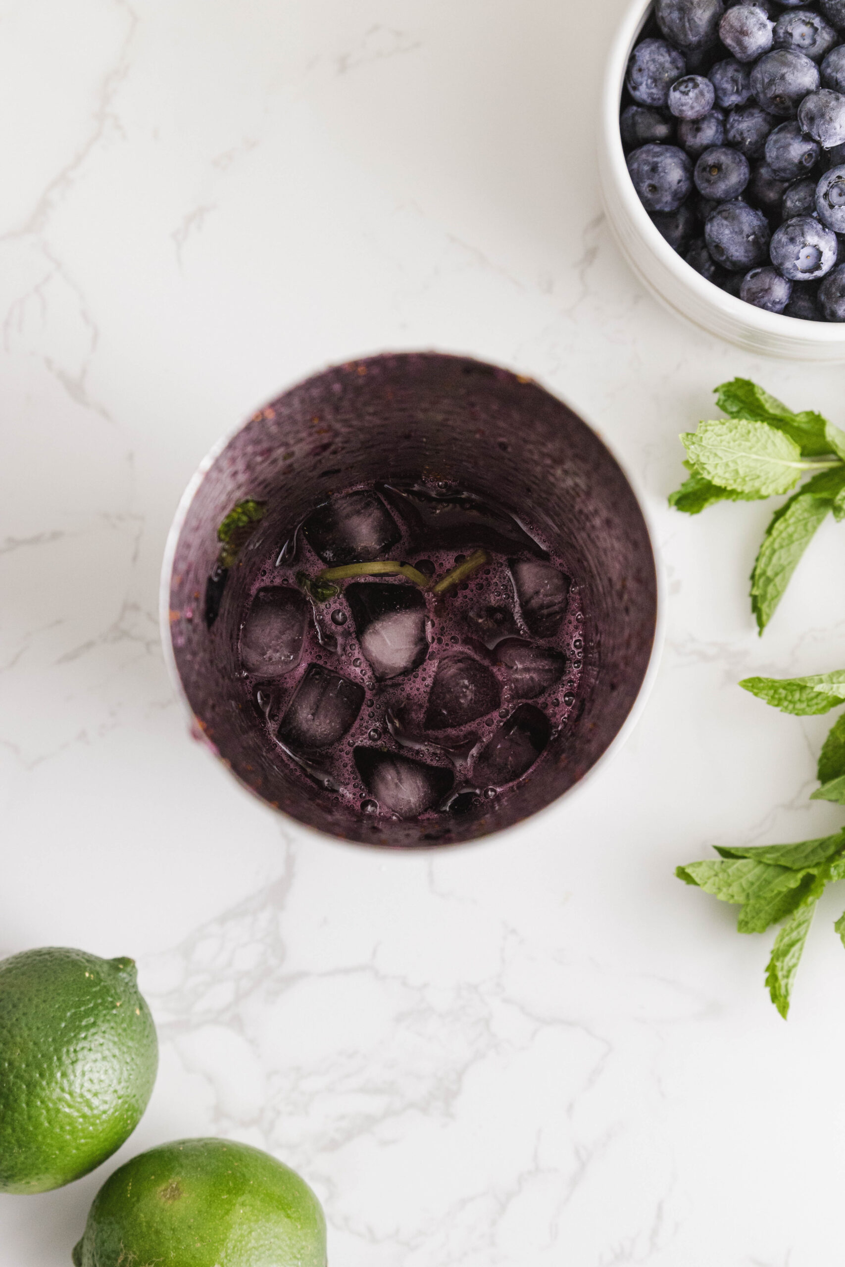 Blueberry Lime Mocktail with Mint - MAY EIGHTY FIVE