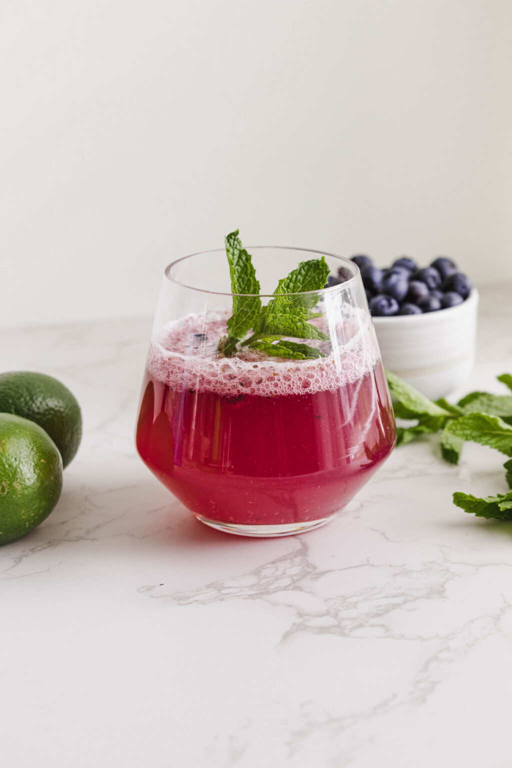 Blueberry Lime Mocktail with Mint - may eighty five