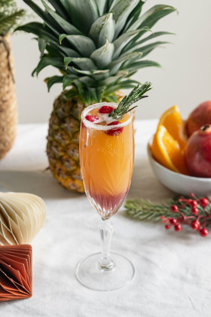 Pineapple Mocktail – Festive Sparkling Sunrise - MAY EIGHTY FIVE