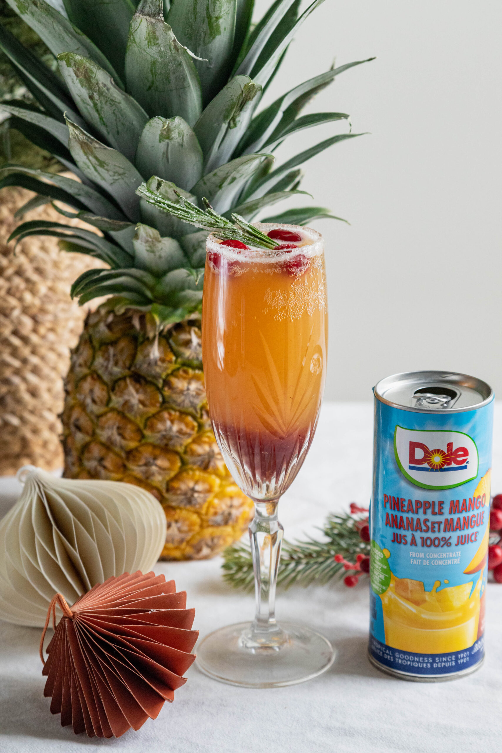 Pineapple Mocktail – Festive Sparkling Sunrise - MAY EIGHTY FIVE